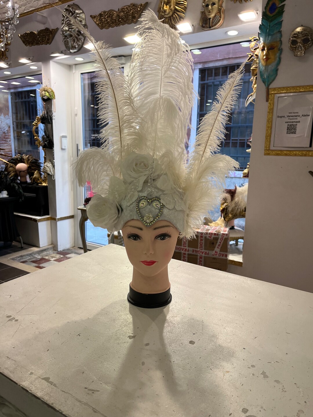 Scenic Venetian Gothic Crown, Original Papier-mâché Mask, Head Piece ...
