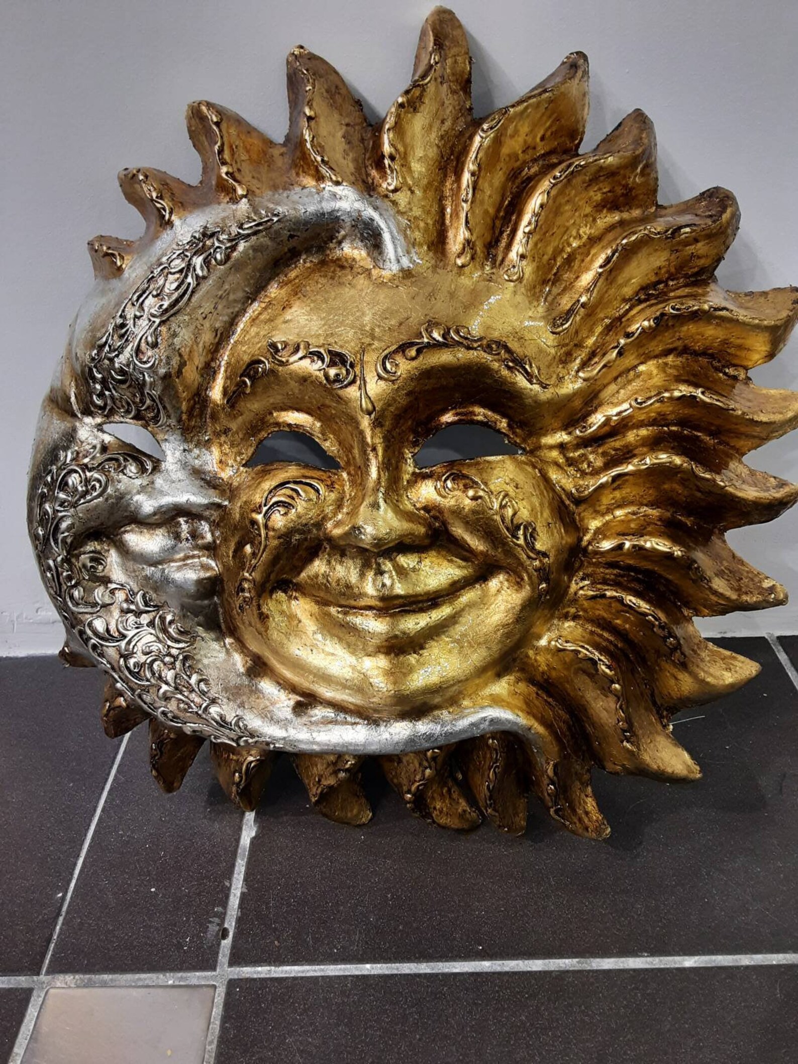 Sole Luna Venetian Mask in Steppedy Paper Handmade Medium - Etsy