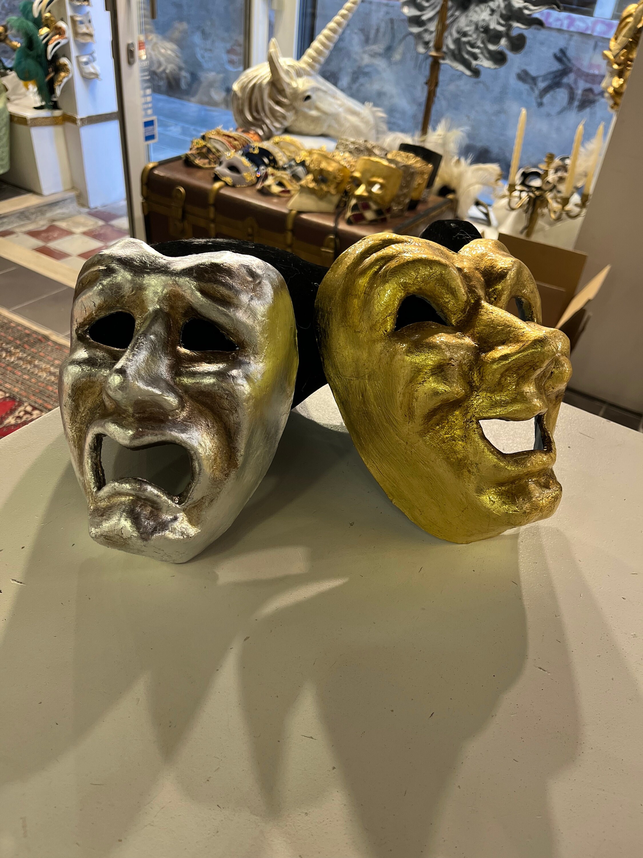 Tragic Mask Comic Mask, Tragicomic Mask Handmade in Papier-mâché, From ...