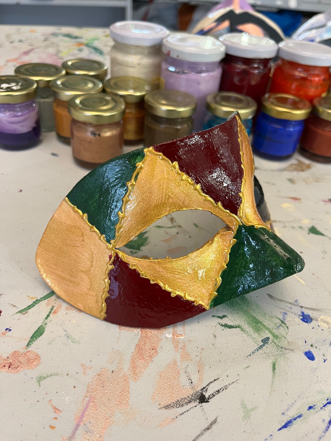 Colombina Mask in Hand Made Papier-mâché, Venetian Mask, Halloween Mask ...