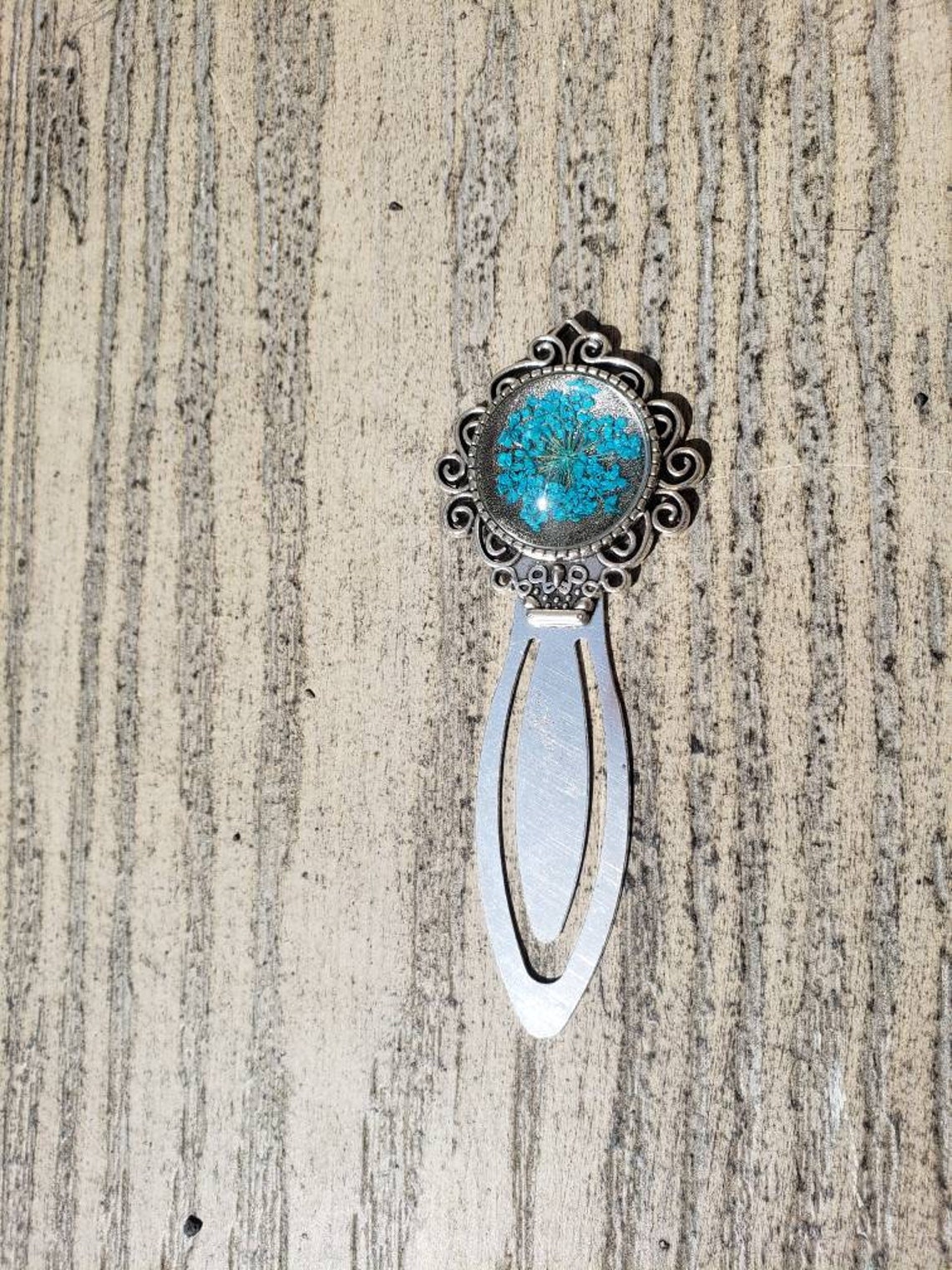 Metal Bookmark Blue Flower Bookmark Unique Bookmark Cool - Etsy