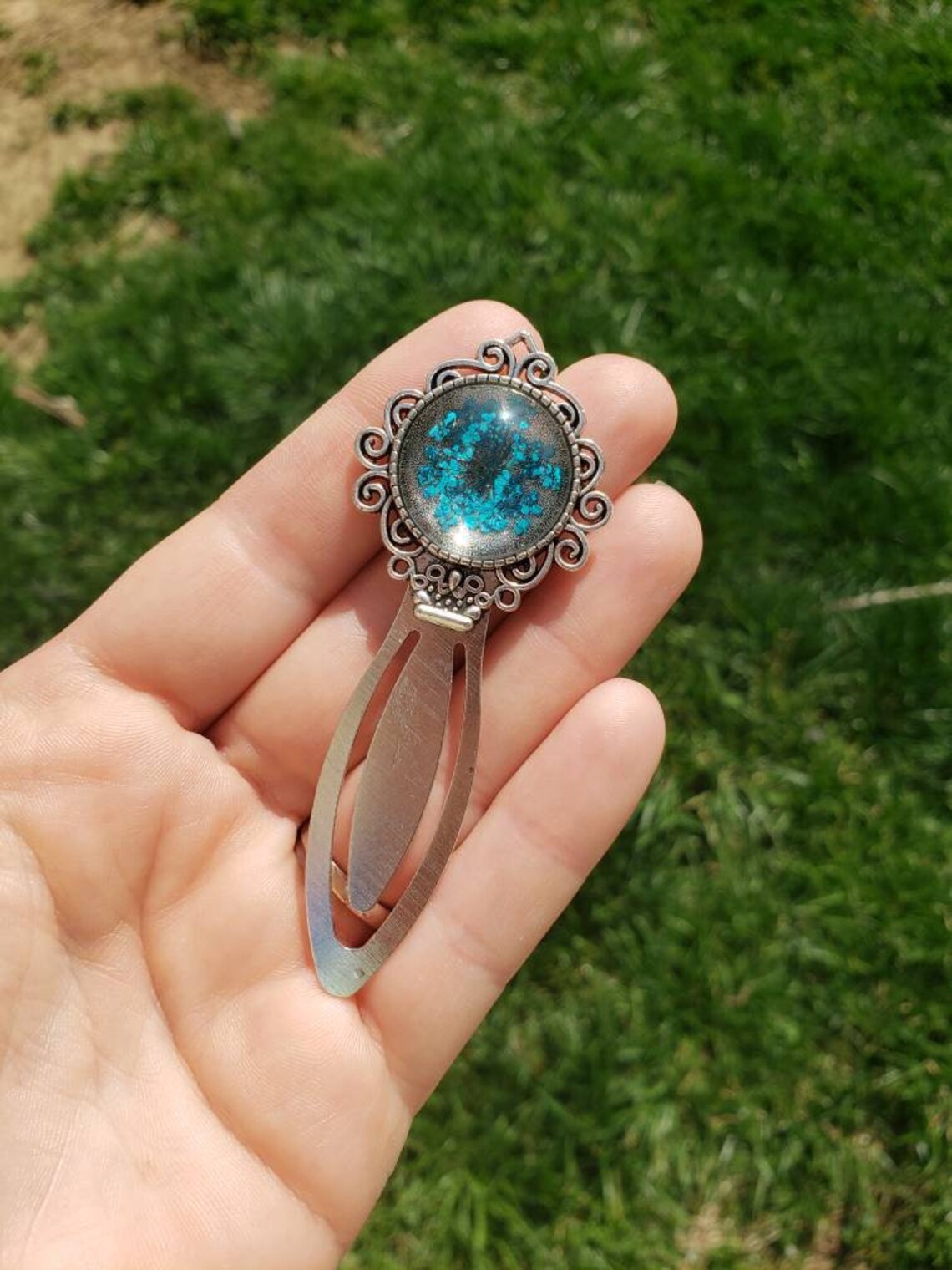 Metal Bookmark Blue Flower Bookmark Unique Bookmark Cool - Etsy