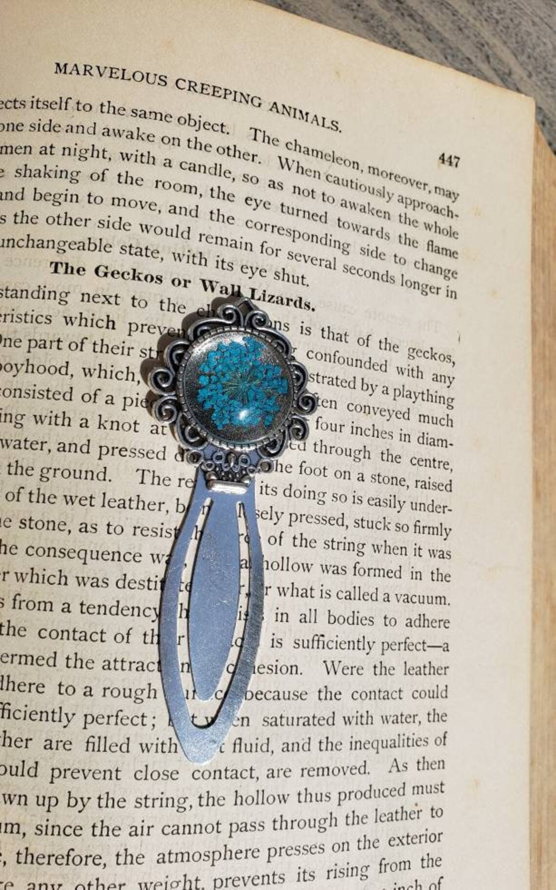 Metal Bookmark Blue Flower Bookmark Unique Bookmark Cool - Etsy