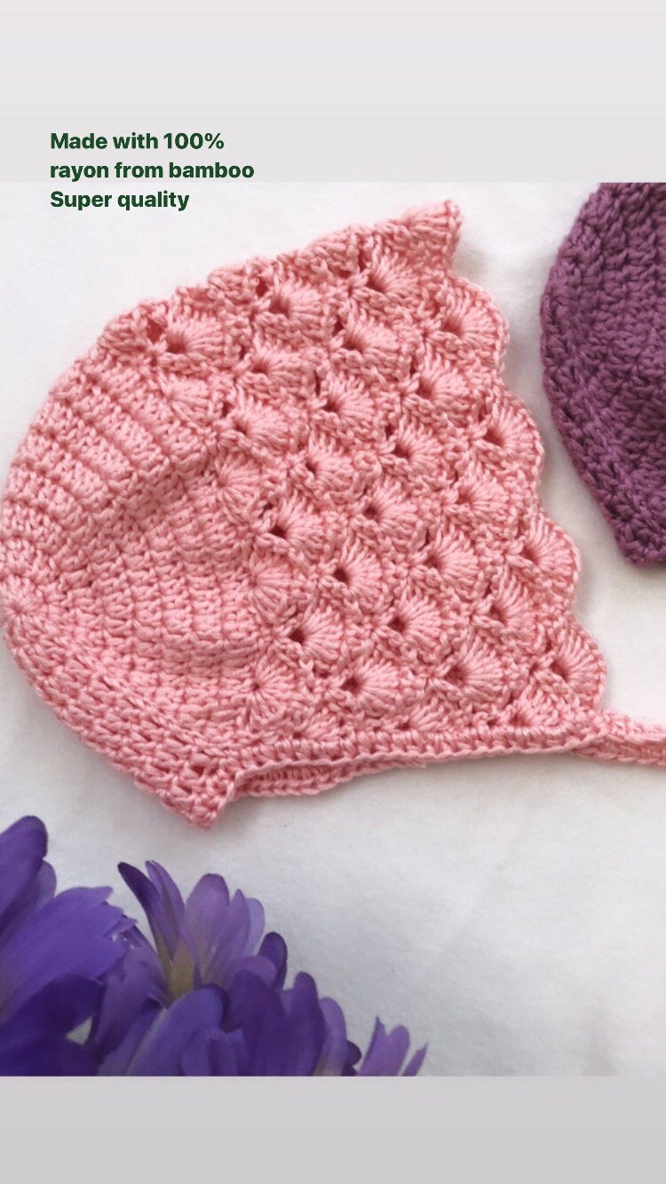 Sea Shell Bonnet and Lacy Shell Bonnet 100% Cotton Made or - Etsy