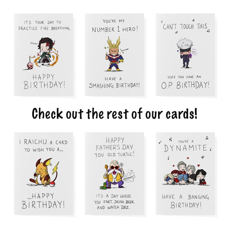 Anime Card Cute A6 Anime Manga Plus Ultra Smash Inspired - Etsy
