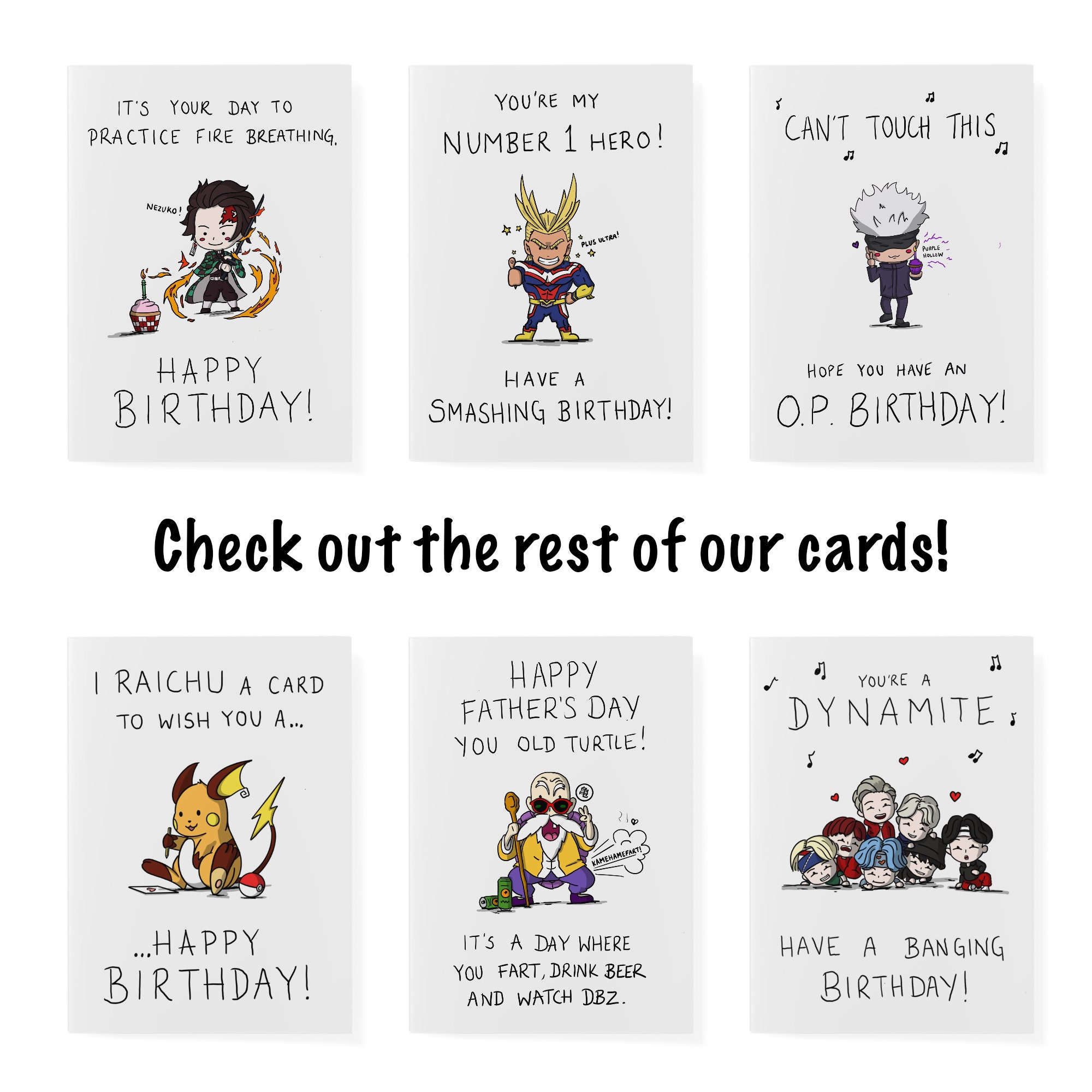 Anime Card, Cute A6, Anime, Manga, Plus Ultra, Smash, Inspired Birthday ...