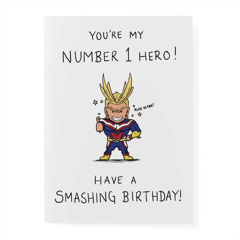 Anime Card, Cute A6, Anime, Manga, Plus Ultra, Smash, Inspired Birthday ...