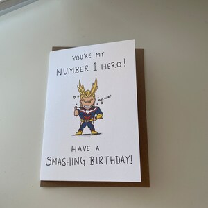 Anime Card, Cute A6, Anime, Manga, Plus Ultra, Smash, Inspired Birthday ...