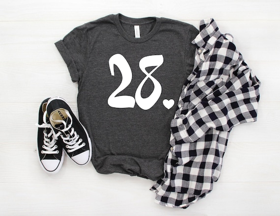 28th Birthday Shirt Customized Birthday Shirt 28 Years Old | Etsy