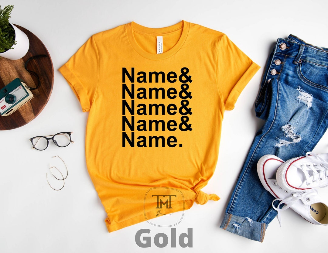 Custom Ampersand Names List Shirt, Personalized Names Shirt ...