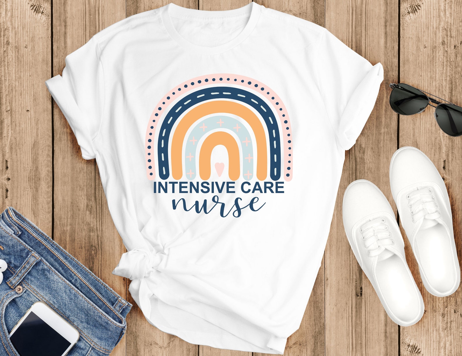 Intensive Care Nurse Rainbow Shirts ICU Nurse Shirts Nurses | Etsy