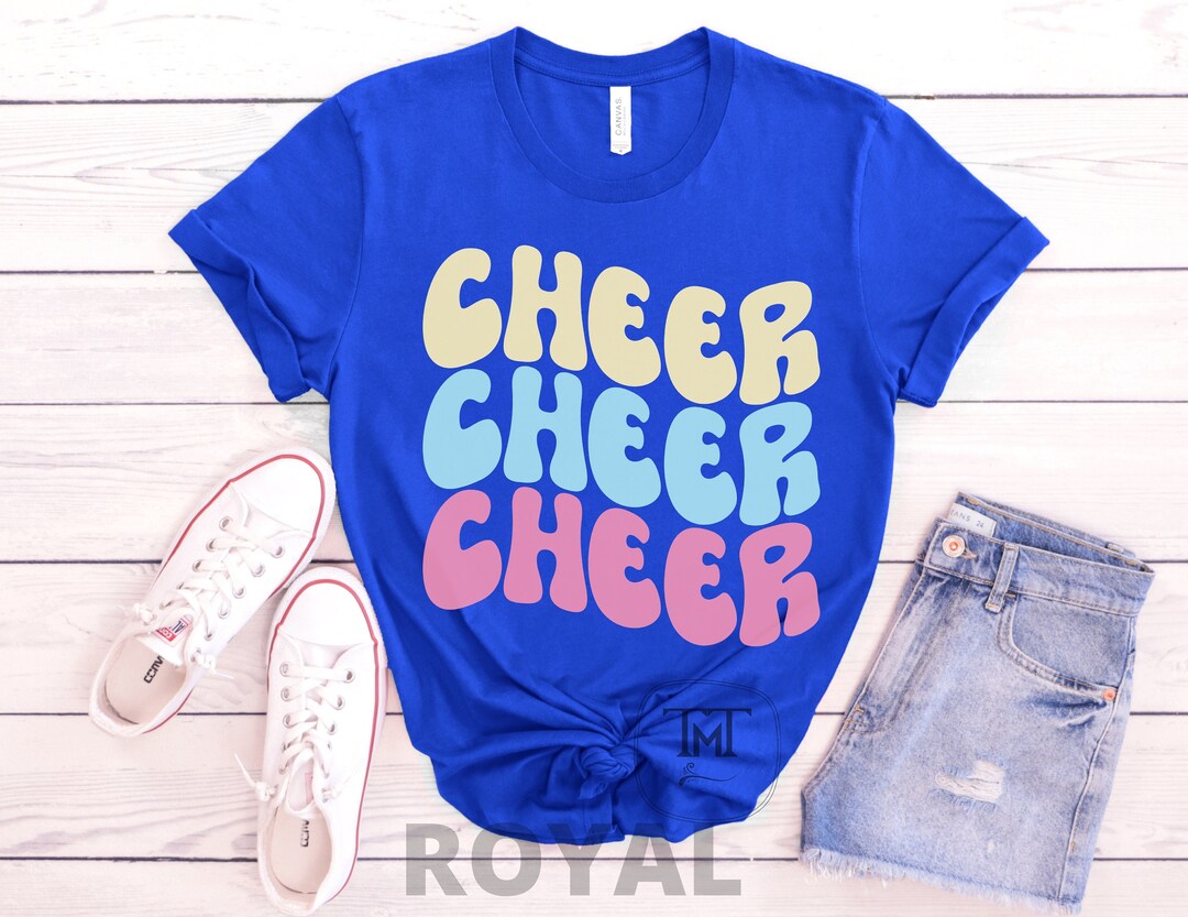 Retro Wavy Text Cheerleading for Cheerleader Squad Girl Teen Cheer ...