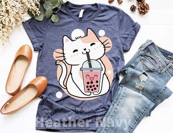 Cute Anime Kawaii Neko Cat Boba Tea Bubble Tea Clothing for - Etsy Canada