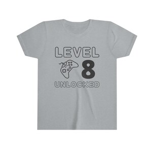 Level 8 Unlocked Shirt, 8th Birthday Shirt, Funny Gamer Birthday, 8th ...