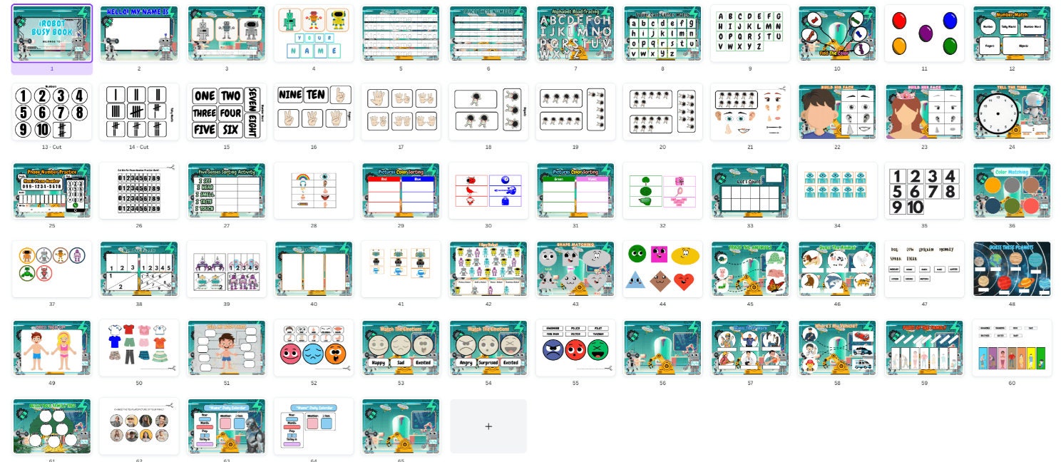 Toddler Learning Binder Digital Download Editable Canva Template Busy ...