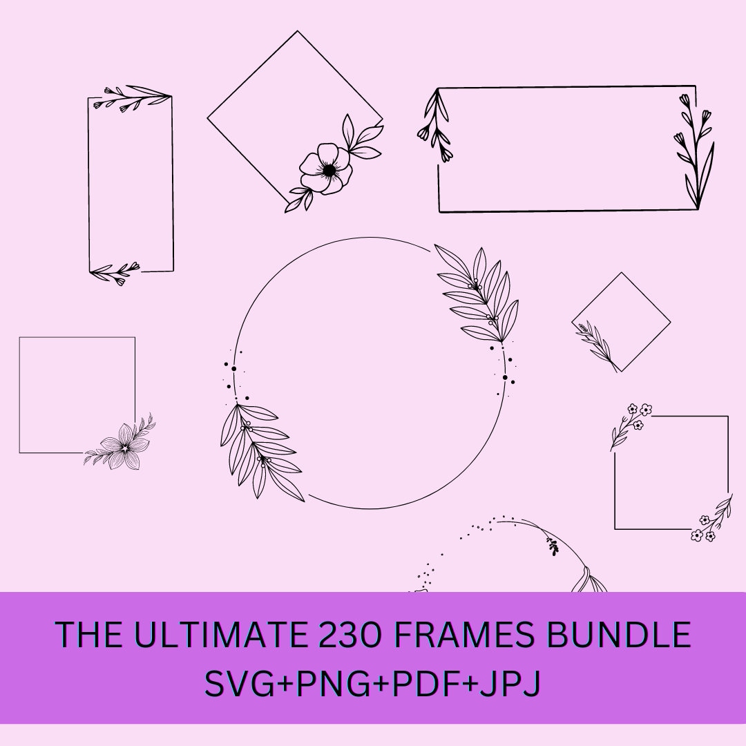 230 Round Frames Square Frames Diamond Rectangle Frames SVG Wedding Invite Frames Wedding ...