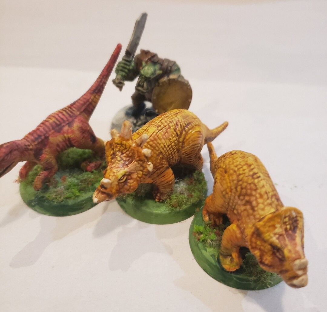 RPG Miniatures: Three Dinosaurs - Etsy
