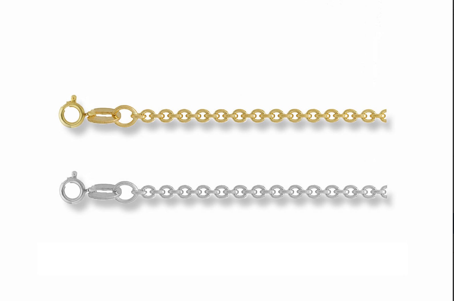 Solid Gold Cable Chain 10K 14K 18K Solid Italian Gold Dainty - Etsy