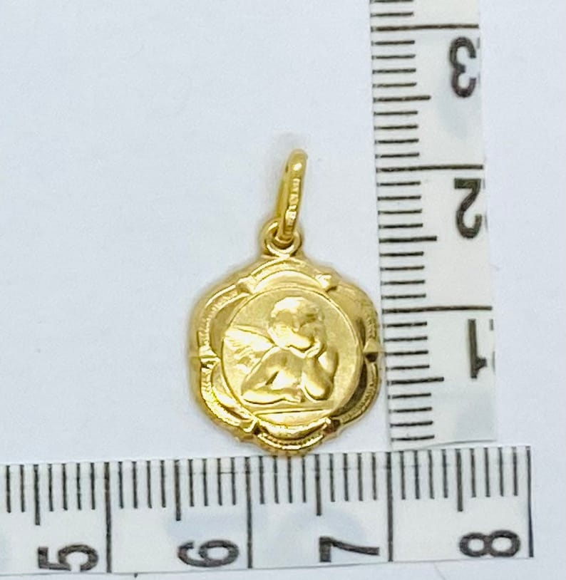 14K Guardian Angel, Solid Gold Angel Pendant, Guardian Angel Necklace ...