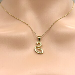Letter S Gold Necklace, 10K Script Font Pendant, All Letters Available ...