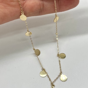 Disc Gold Necklace, 10K Solid Gold Multiples Disc, Layering Necklace ...