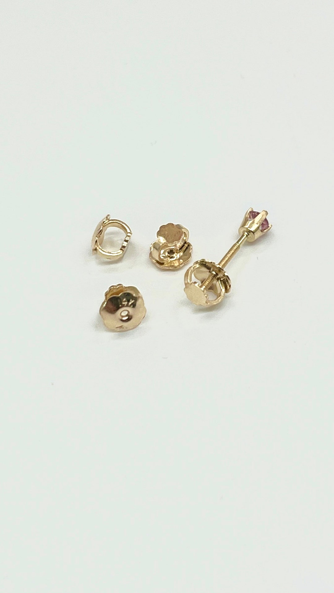 Ear Backings Gold, 14K Solid Gold Earrings Back Screw, Replacement for ...