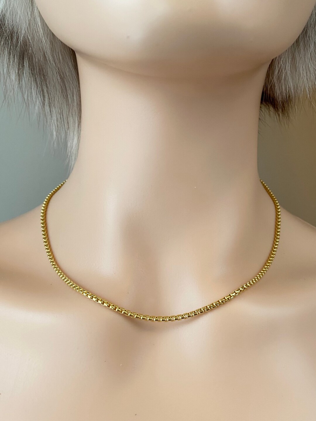 Box Chain Gold, 2.6MM, 10K Solid Gold Chain, Round Unisex Chain ...