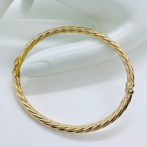 Solid Gold Bangles Women - Etsy
