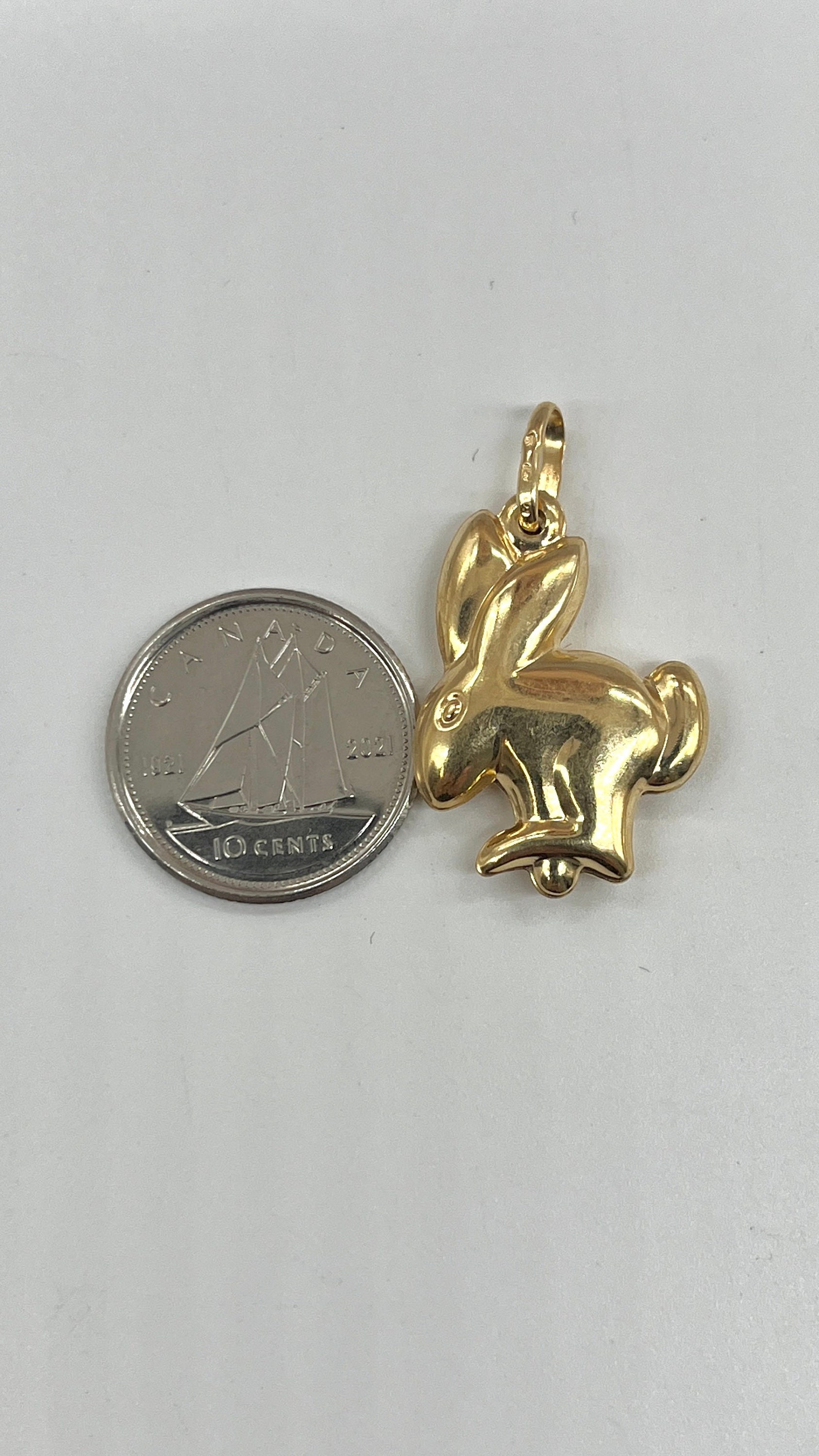 18K Rabbit Gold Necklace Solid Gold Rabbit Pendant 2023 - Etsy
