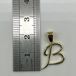 Letter B Gold Necklace, 10K Script Font Pendant, All Letters Available ...