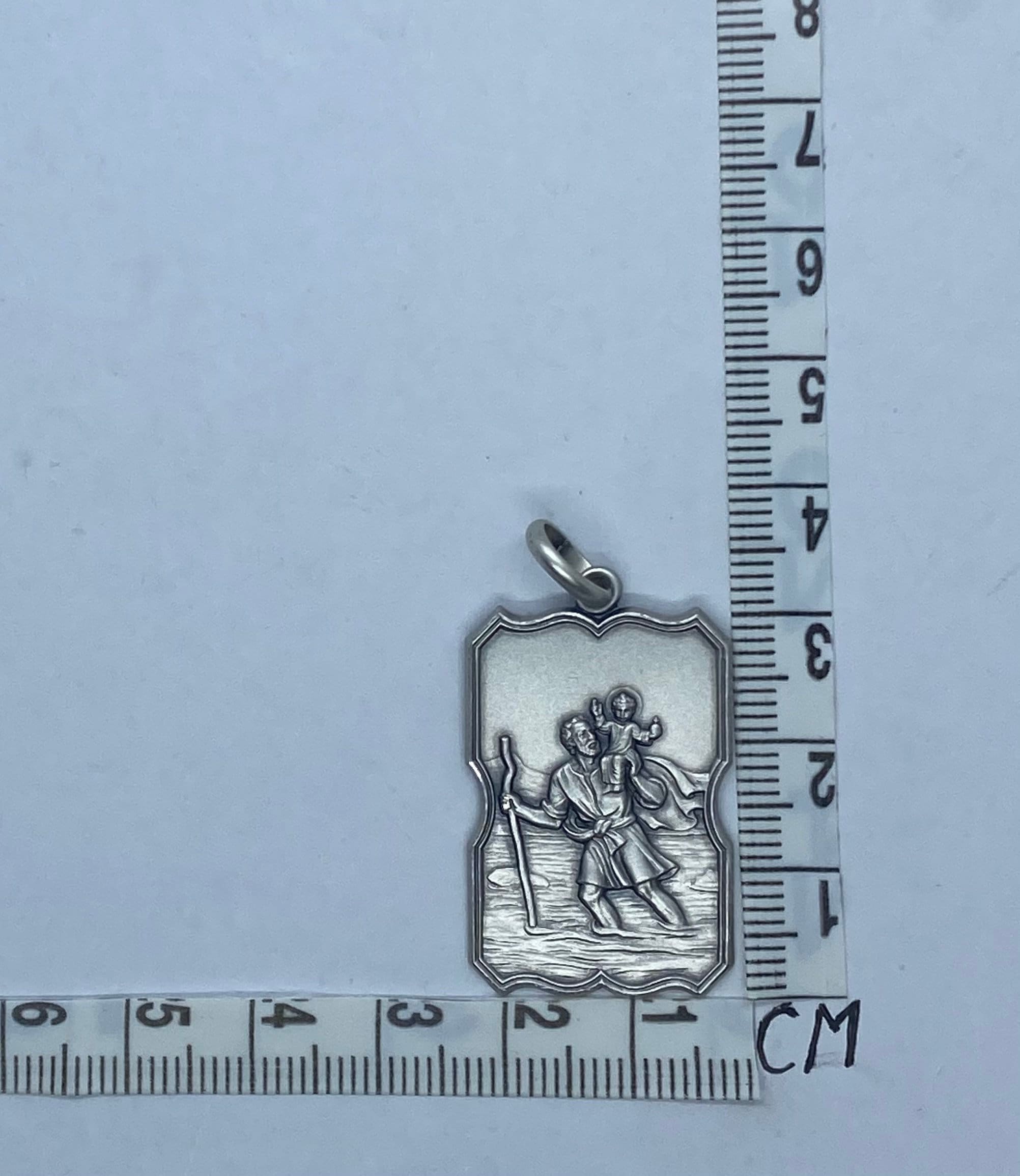 Saint Christopher Medal, 925 Sterling Silver, Large Pendant, Religious ...