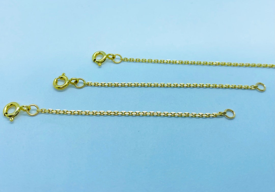 Chain Extender Gold, 10K Solid Gold Necklace Extender, Bracelet ...