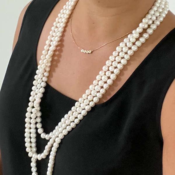 Long Pearl Necklace - Etsy