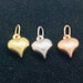 Small Heart Gold Charm, 10K Gold Puff Heart Pendant, Tiny Bracelet or ...