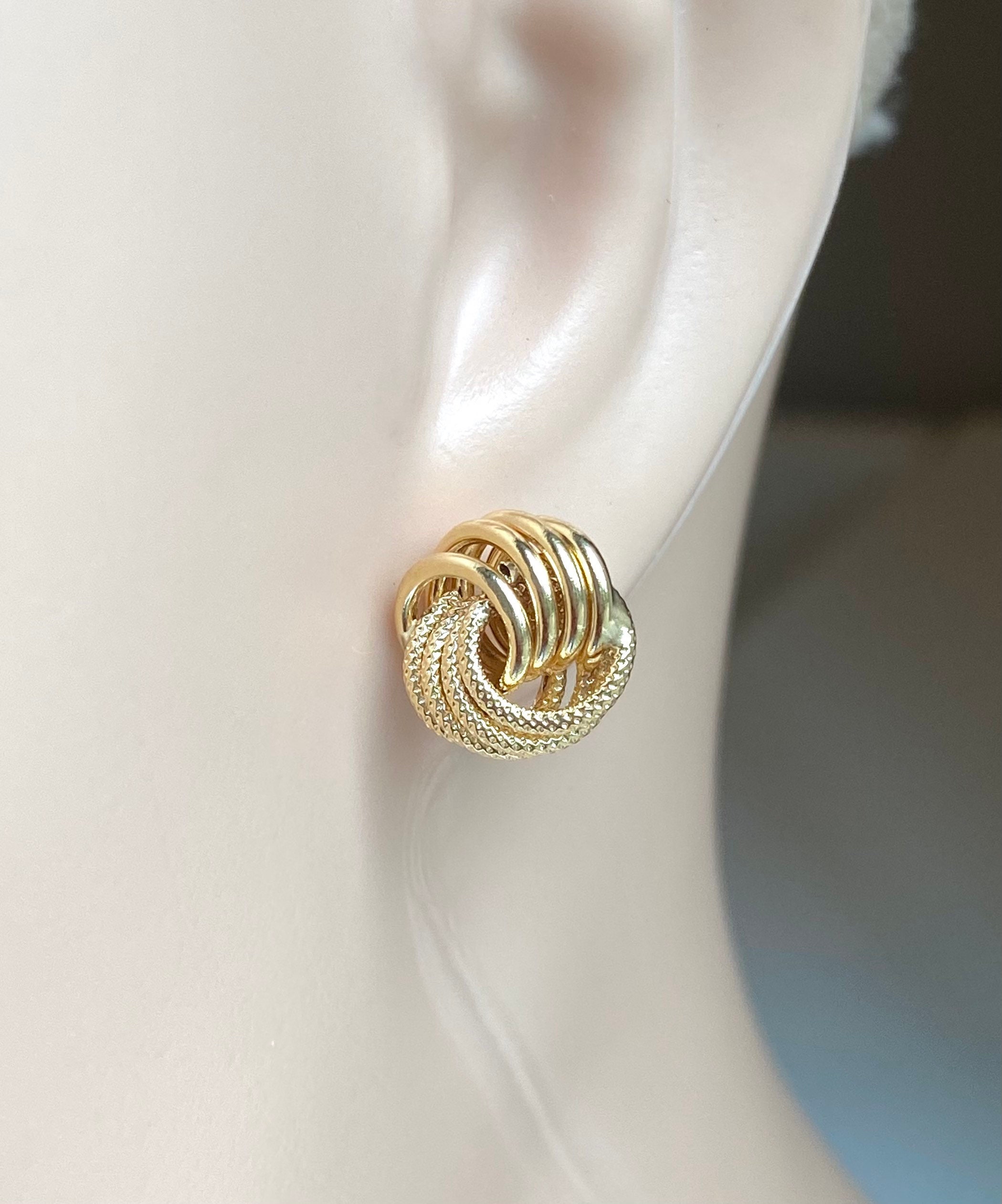 Love knot earrings gold store