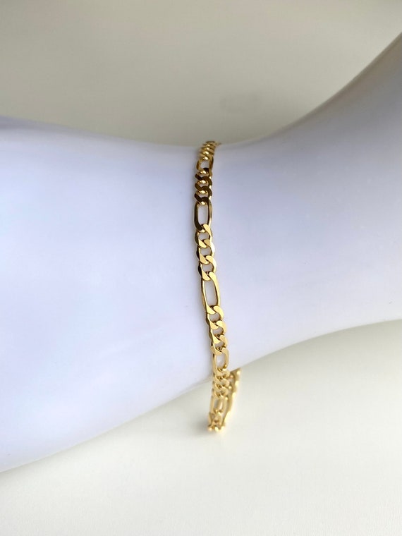 18k figaro bracelet store