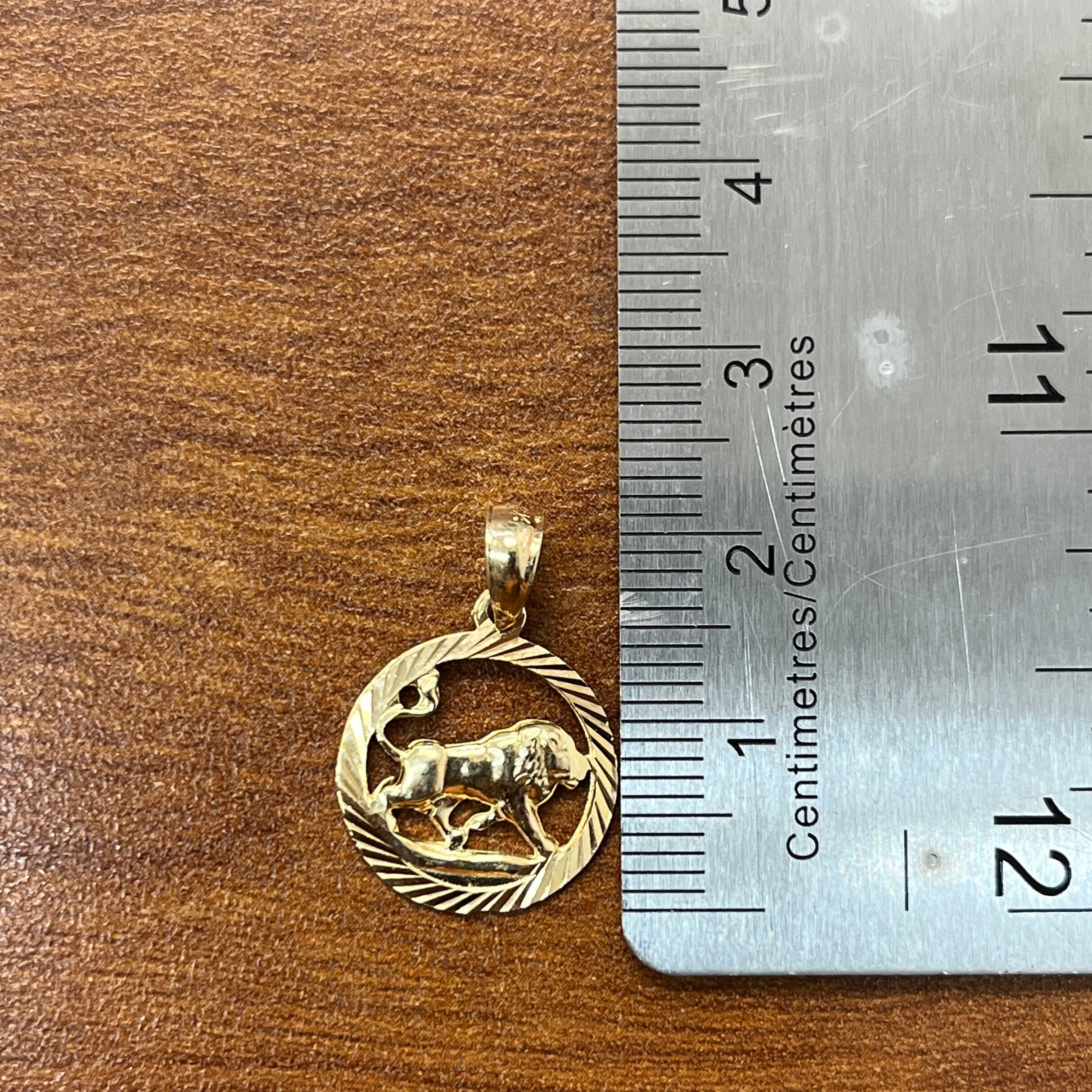 Leo Zodiac Sign Pendant 10K Solid Gold Leo Necklace Lion - Etsy