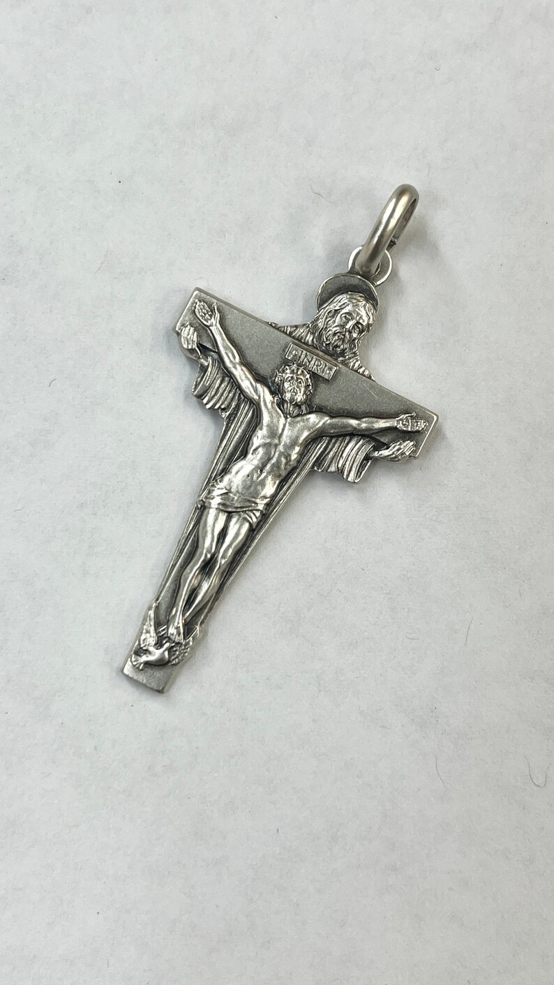 Holy Trinity Cross Pendant, Solid 925 Sterling Silver, Religious ...