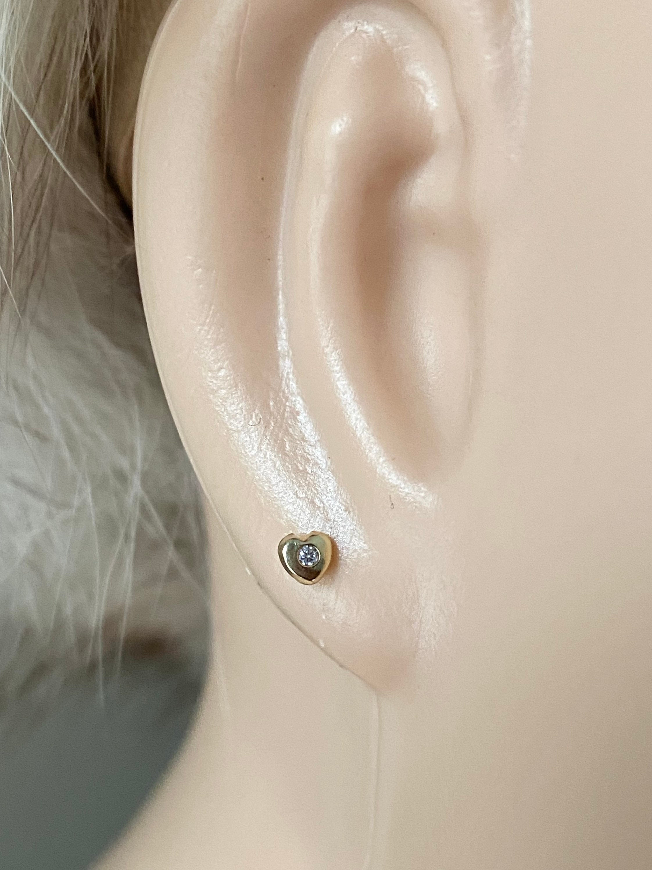 Earrings for Baby 10K Solid Gold Newborn Baby Earrings - Etsy