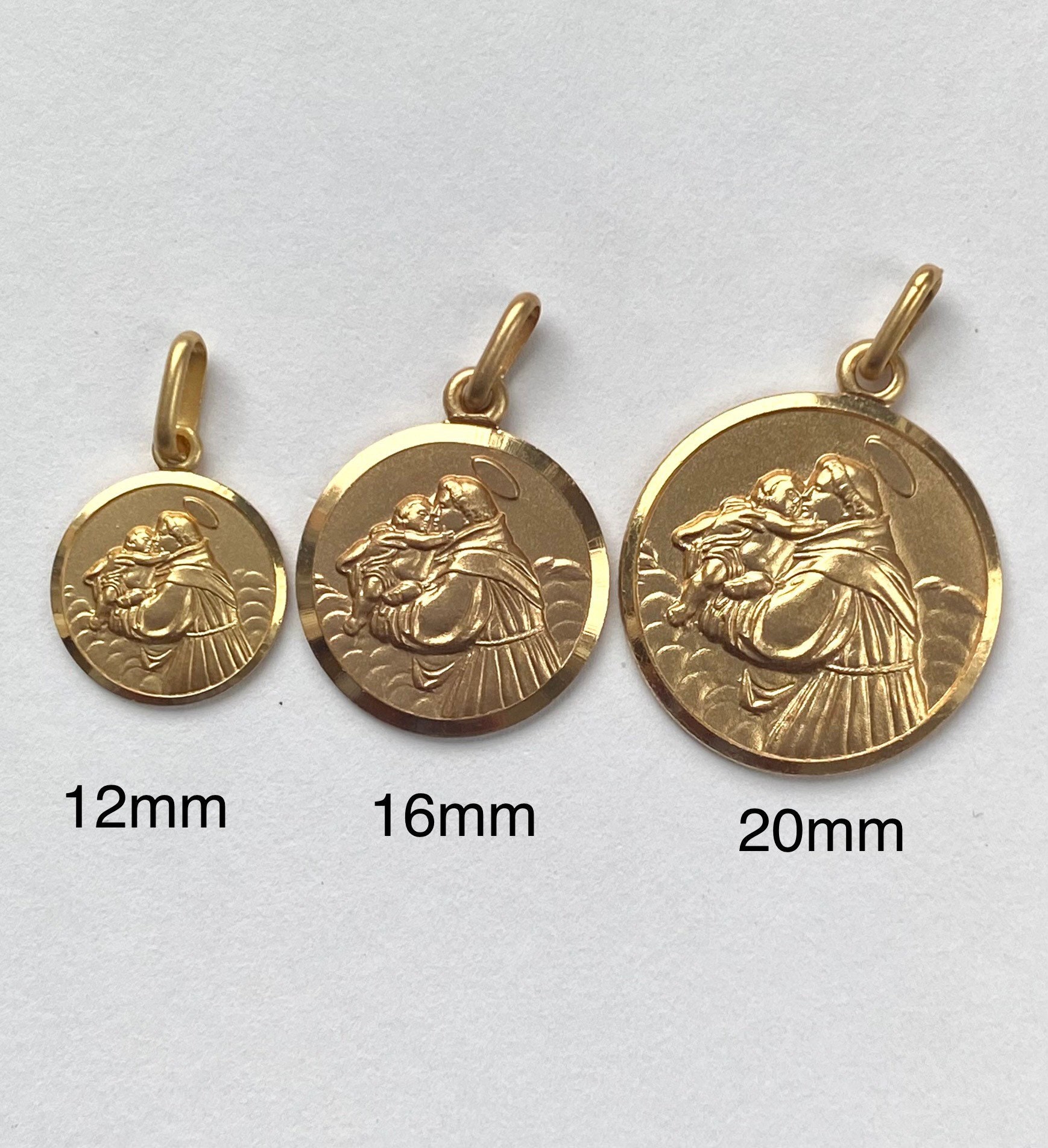 Saint Anthony Gold Pendant, 10K 14K 18K, Patron of Lost, Religious ...