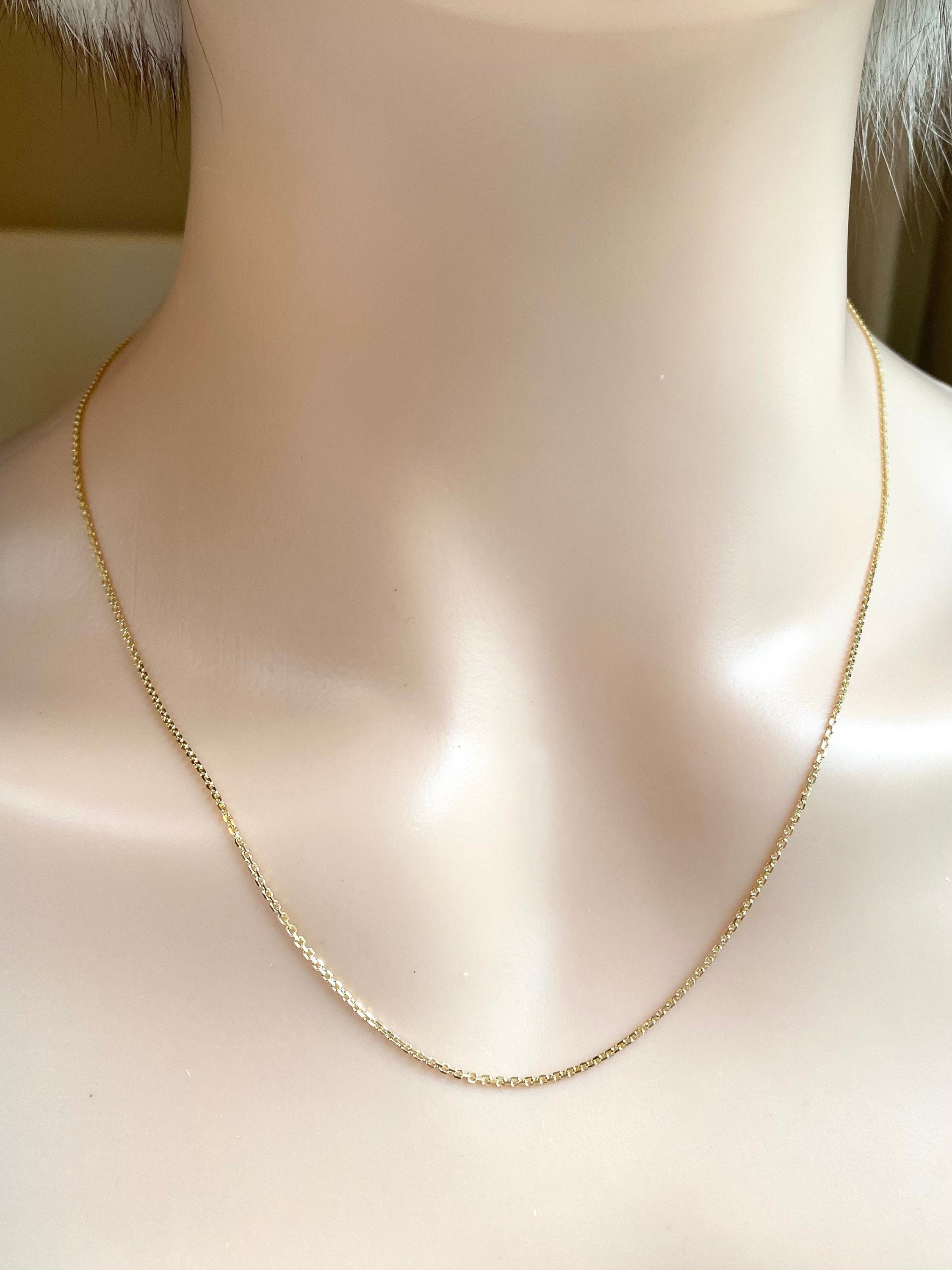 Cable Chain Gold 1.2MM 10K 14K 18K Solid Gold Diamond Cut - Etsy