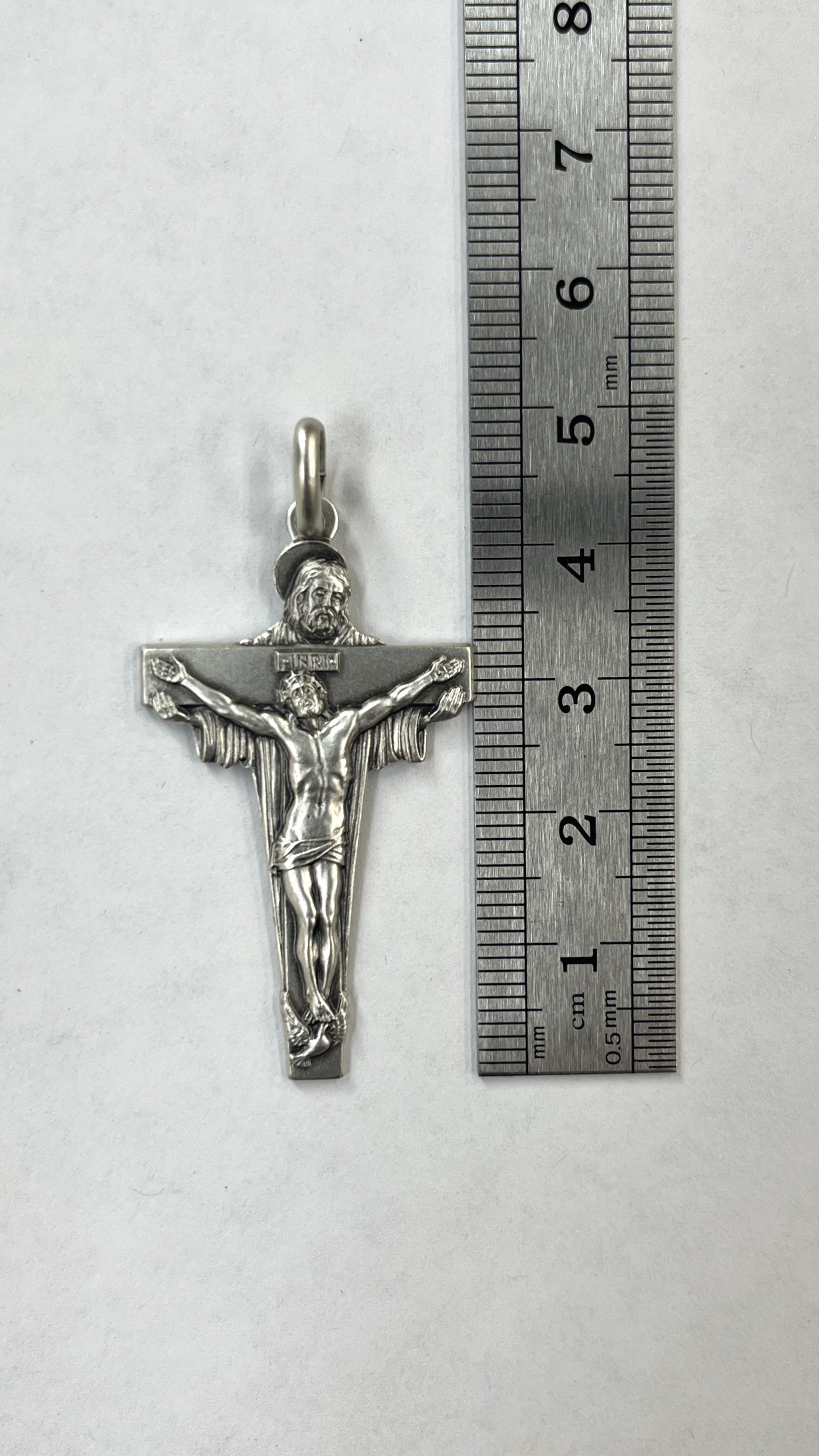 Holy Trinity Cross Pendant, Solid 925 Sterling Silver, Religious ...