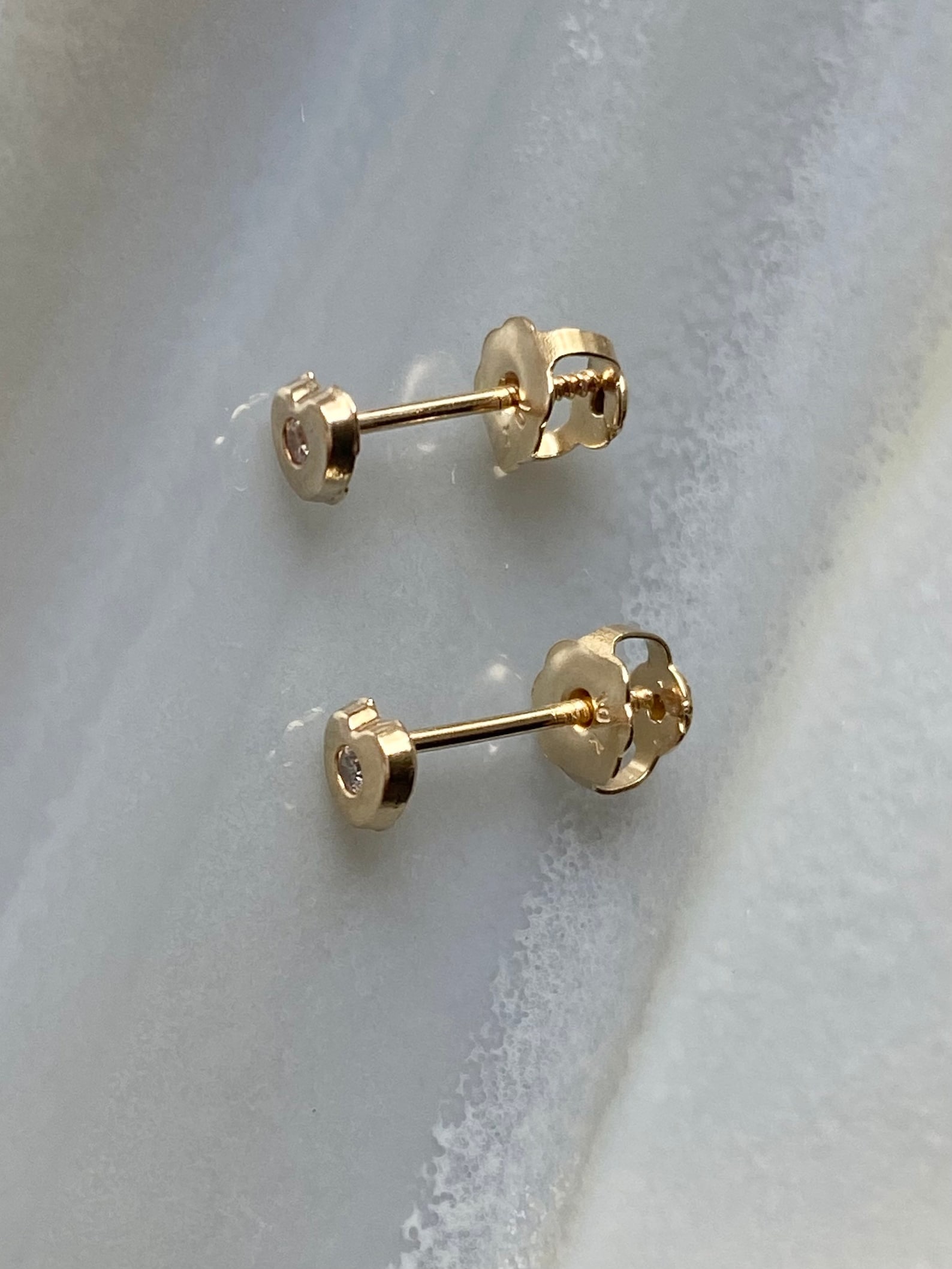Earrings for Baby, 10K Solid Gold, Newborn Baby Earrings, Birthday Gift ...