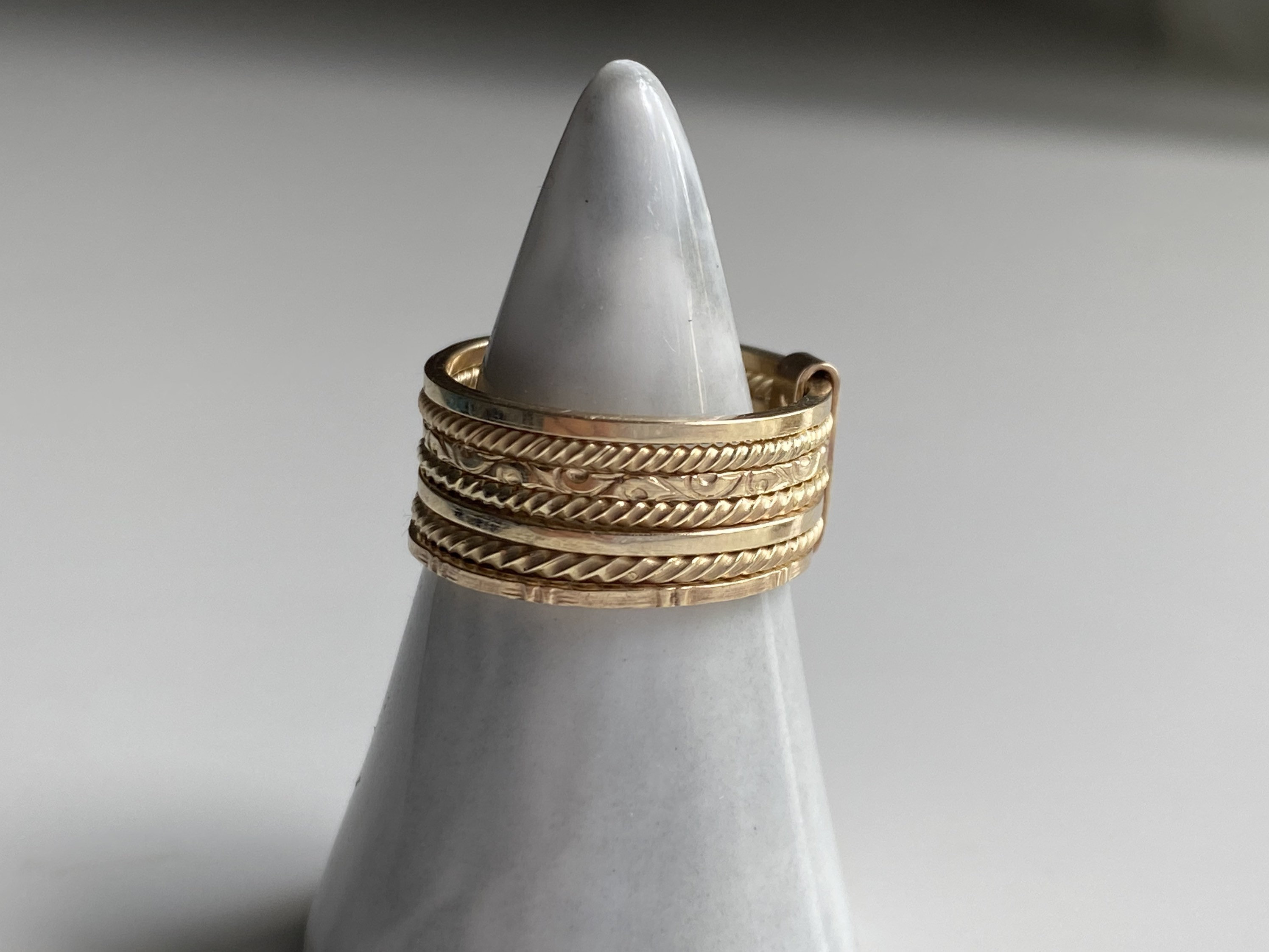 7 Days Ring Gold 10K Solid Gold Ring 7 Band Set Multi-Band | Etsy