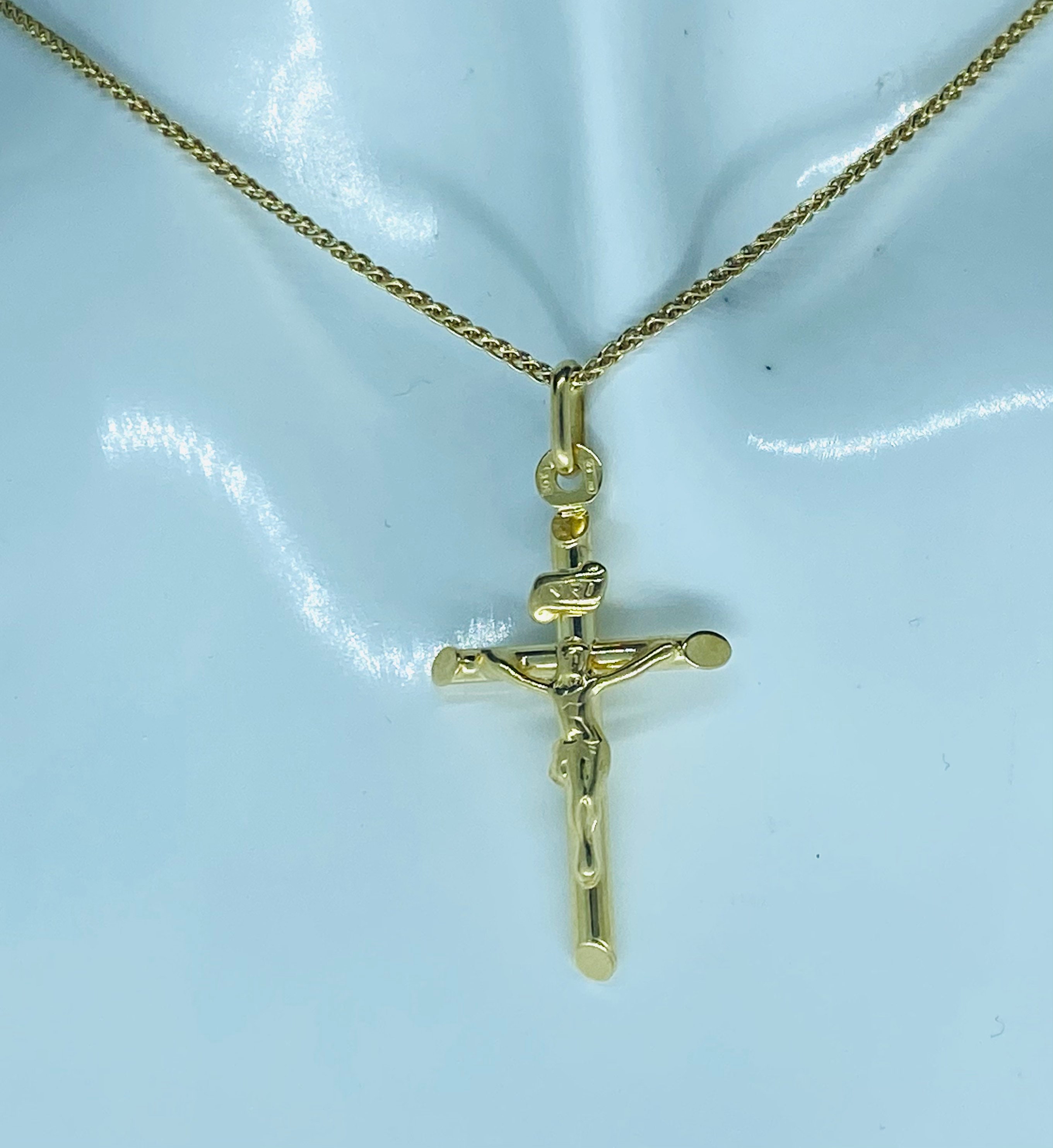 Cross Pendant Gold 10K Solid Gold Crucifix Necklace | Etsy