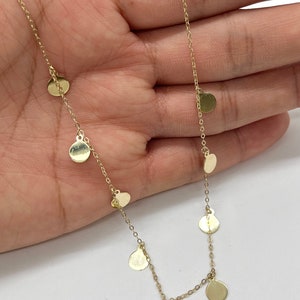 Disc Gold Necklace, 10K Solid Gold Multiples Disc, Layering Necklace ...