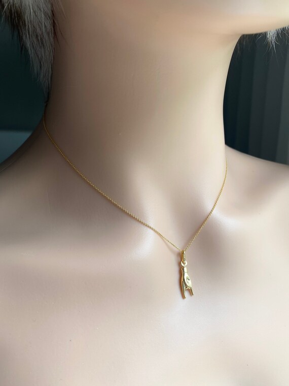 Gold Hand Charm 14K Solid Gold Mano Cornuto Pendant Gold - Etsy
