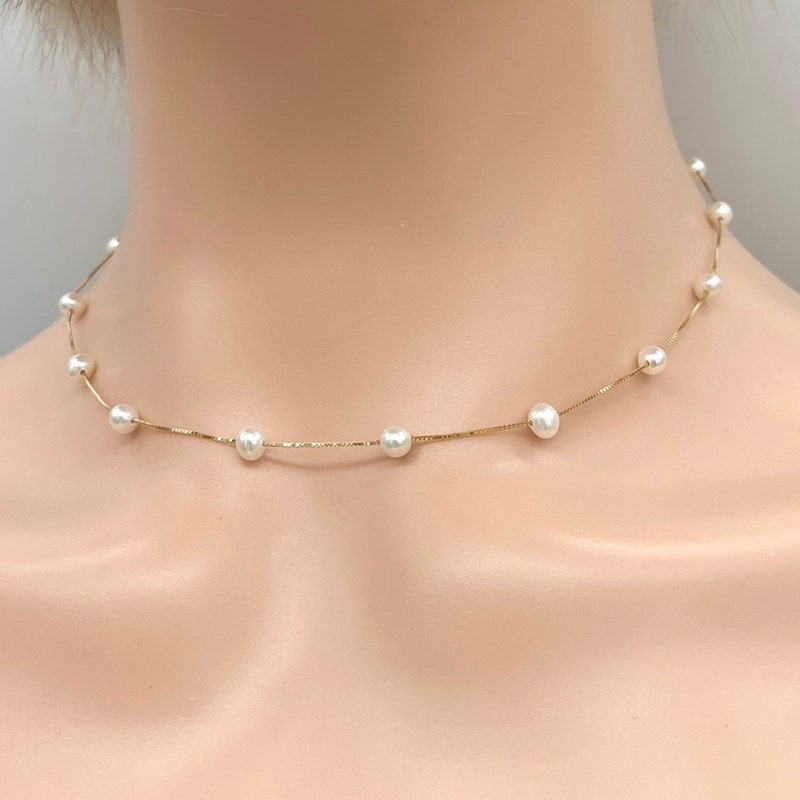 Pearl Gold Necklace - Etsy