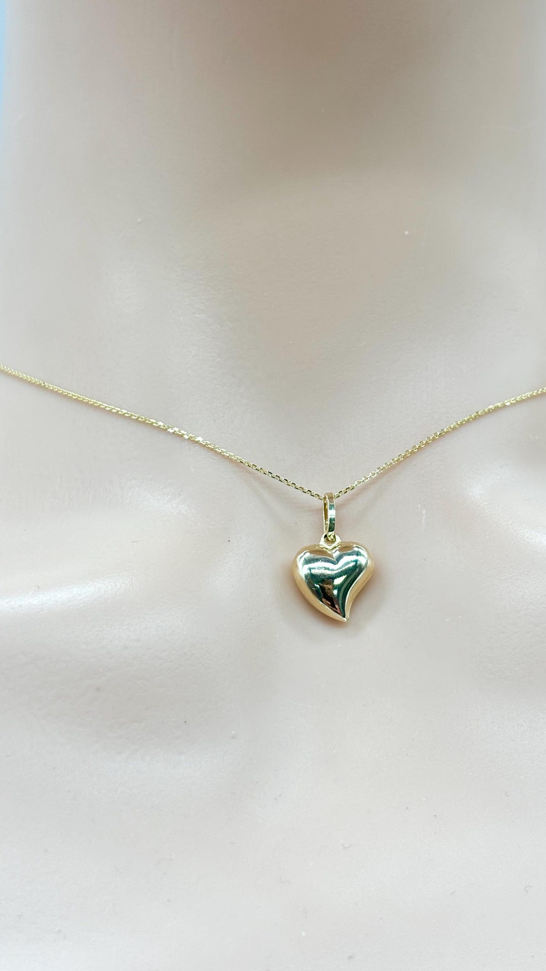 Gold Heart Pendant, 10K Solid Heart Necklace, Love Gold Pendant ...