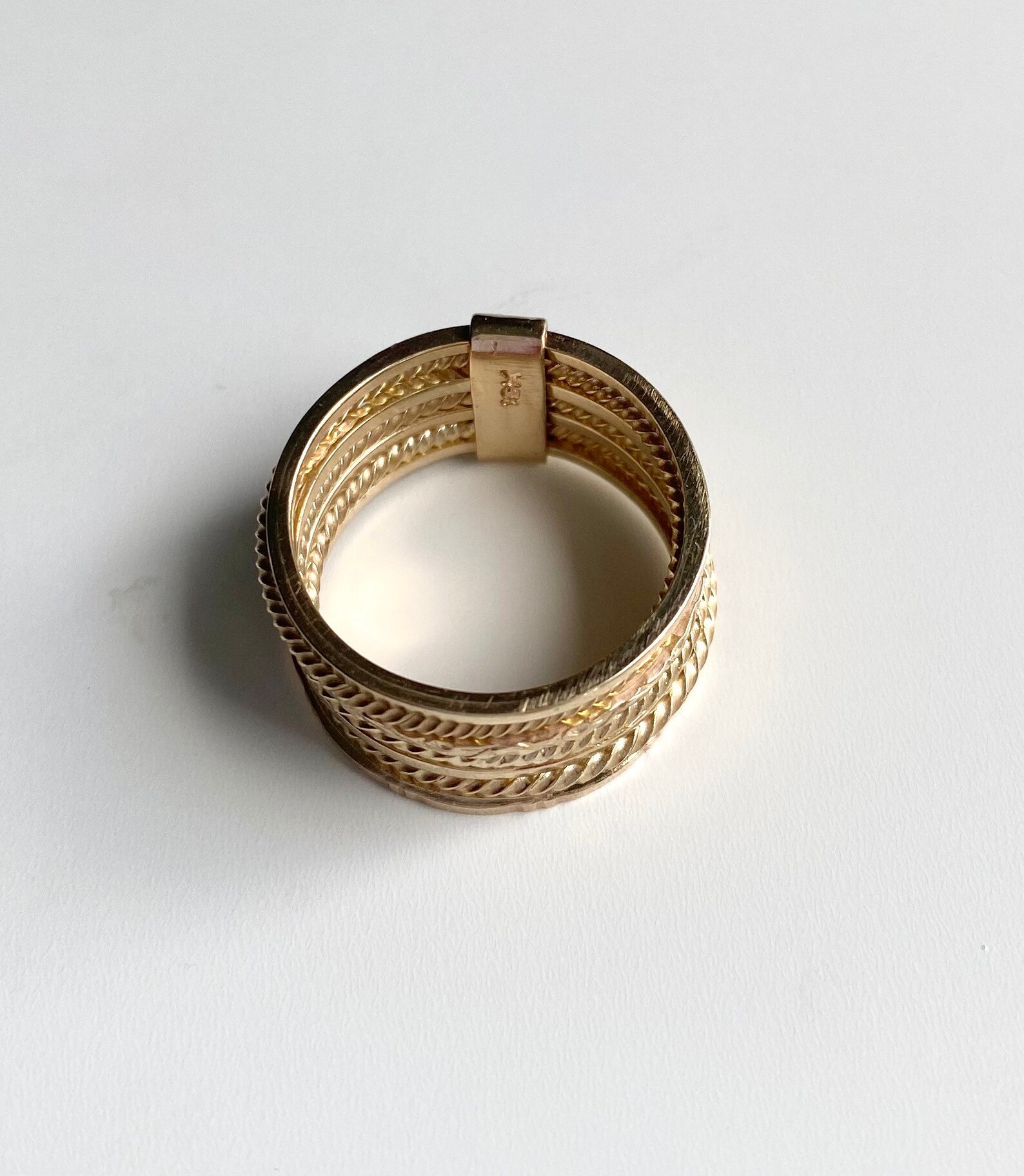 7 Days Ring Gold 10K Solid Gold Ring 7 Band Set Multi-Band | Etsy